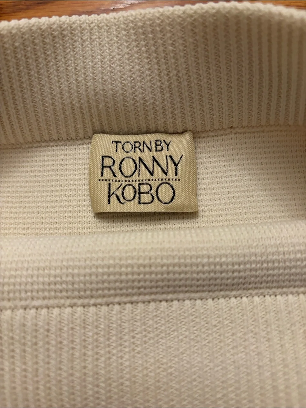Torn by Ronny Kobo | Skirts | Cream Knit Pleated Flounce Mini Skirt ...
